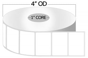 4 Rolls - 2x1 Thermal Shipping Label Roll, Bulk Pack, 1300/Roll